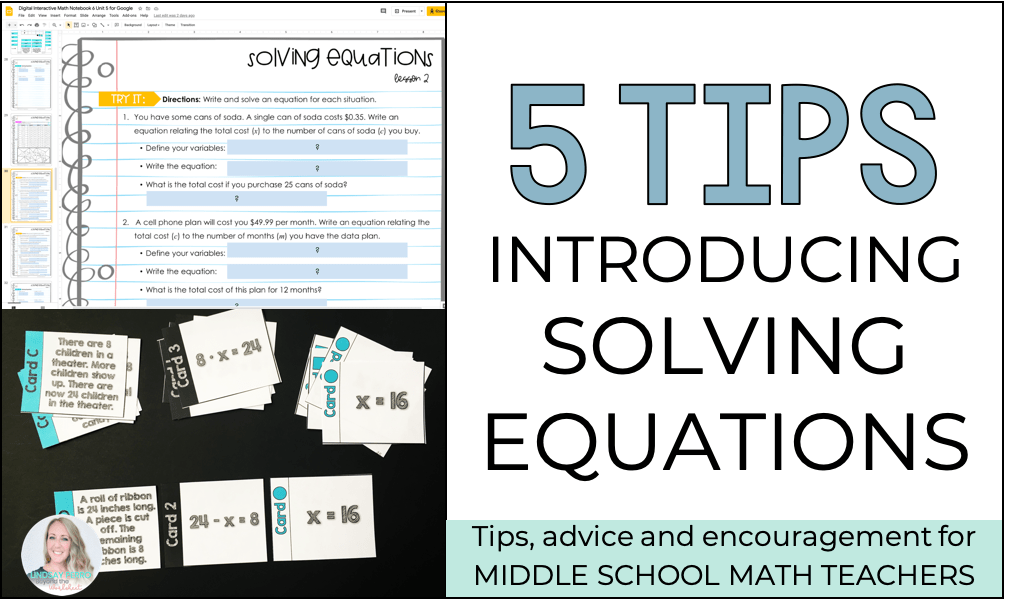 5 Tips - Introducing Equations - Beyond the Worksheet with Lindsay Gould