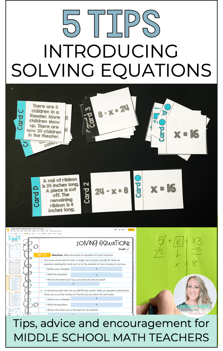 5 Tips - Introducing Equations - Beyond the Worksheet with Lindsay Gould