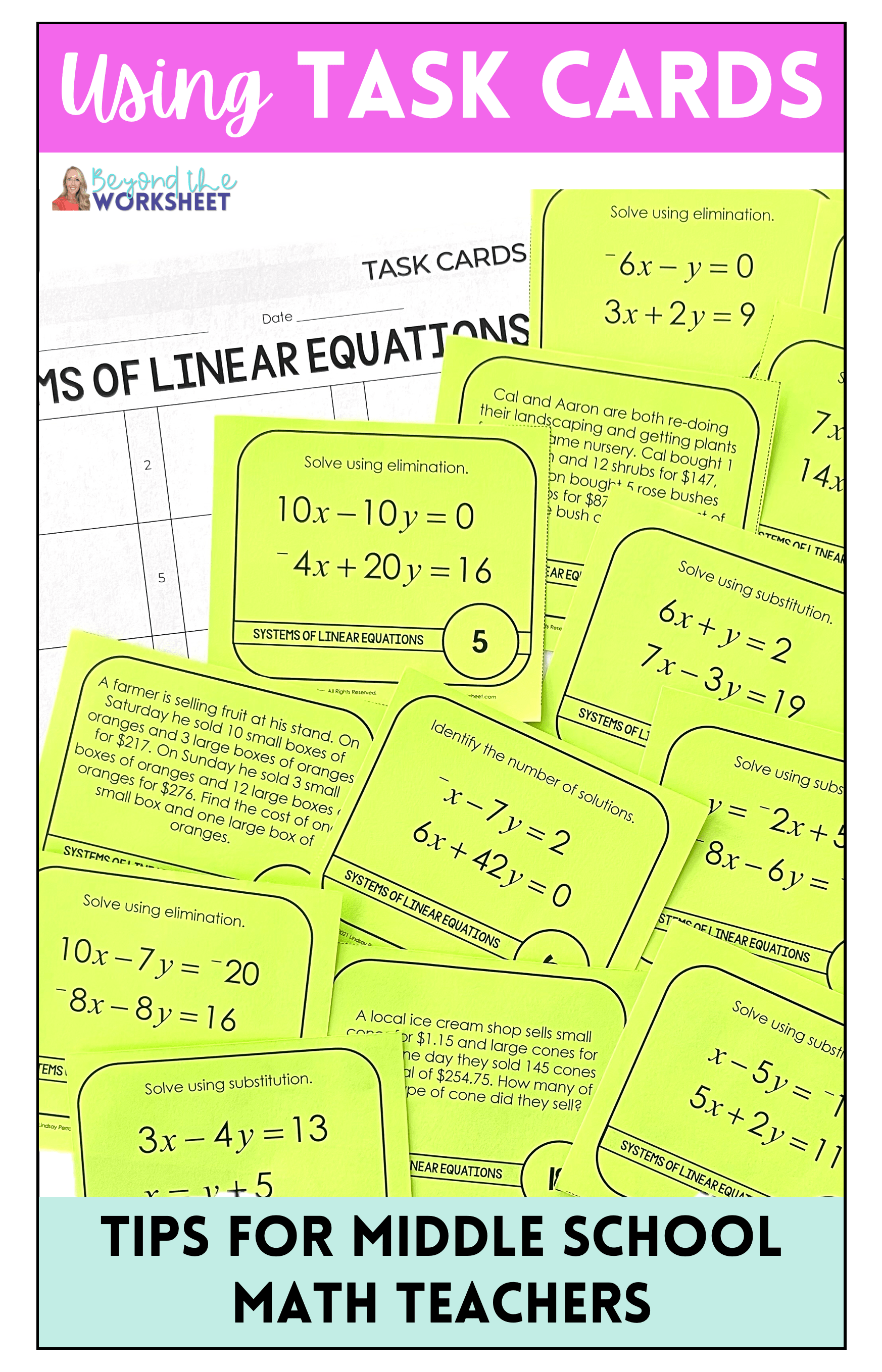 More Task Card Ideas - Beyond the Worksheet with Lindsay Gould