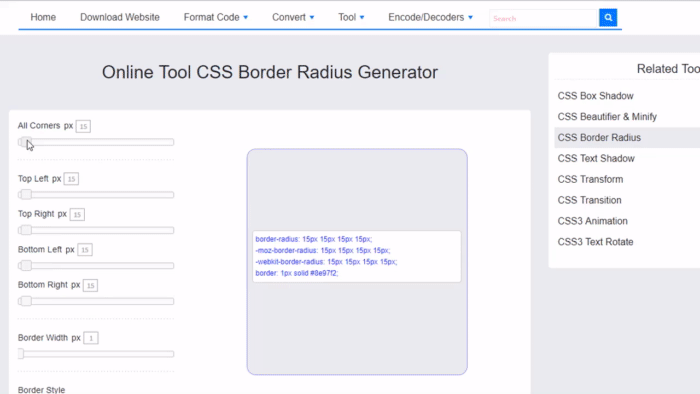 Online Tool Css Border Radius Generator Bfotool
