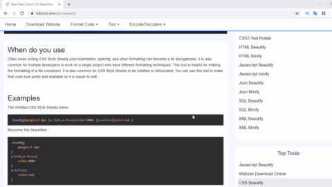 Css Beautify Tool Free Online Css Formatter And Beautifier Bfotool