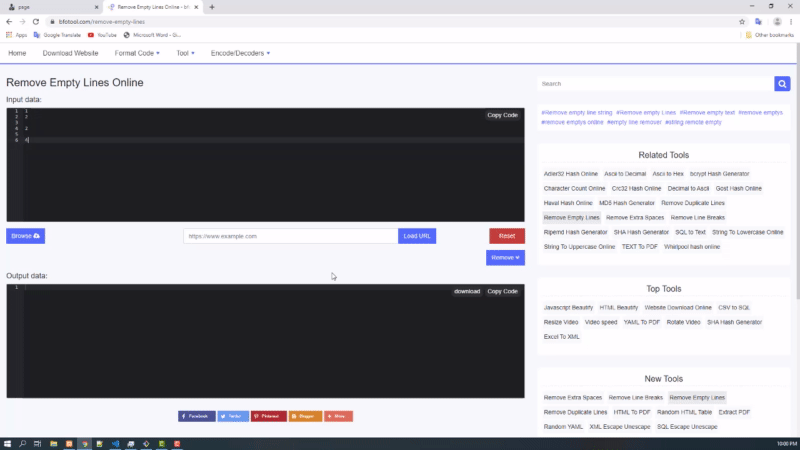 Remove Empty Lines Online Bfotool