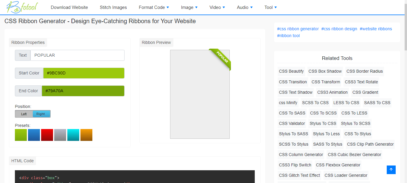 Css Ribbon Generator Design Eye Catching Ribbons For Your Website