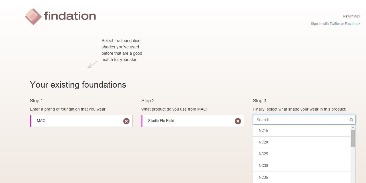 Descubra qual é a sua cor de base no site Findation
