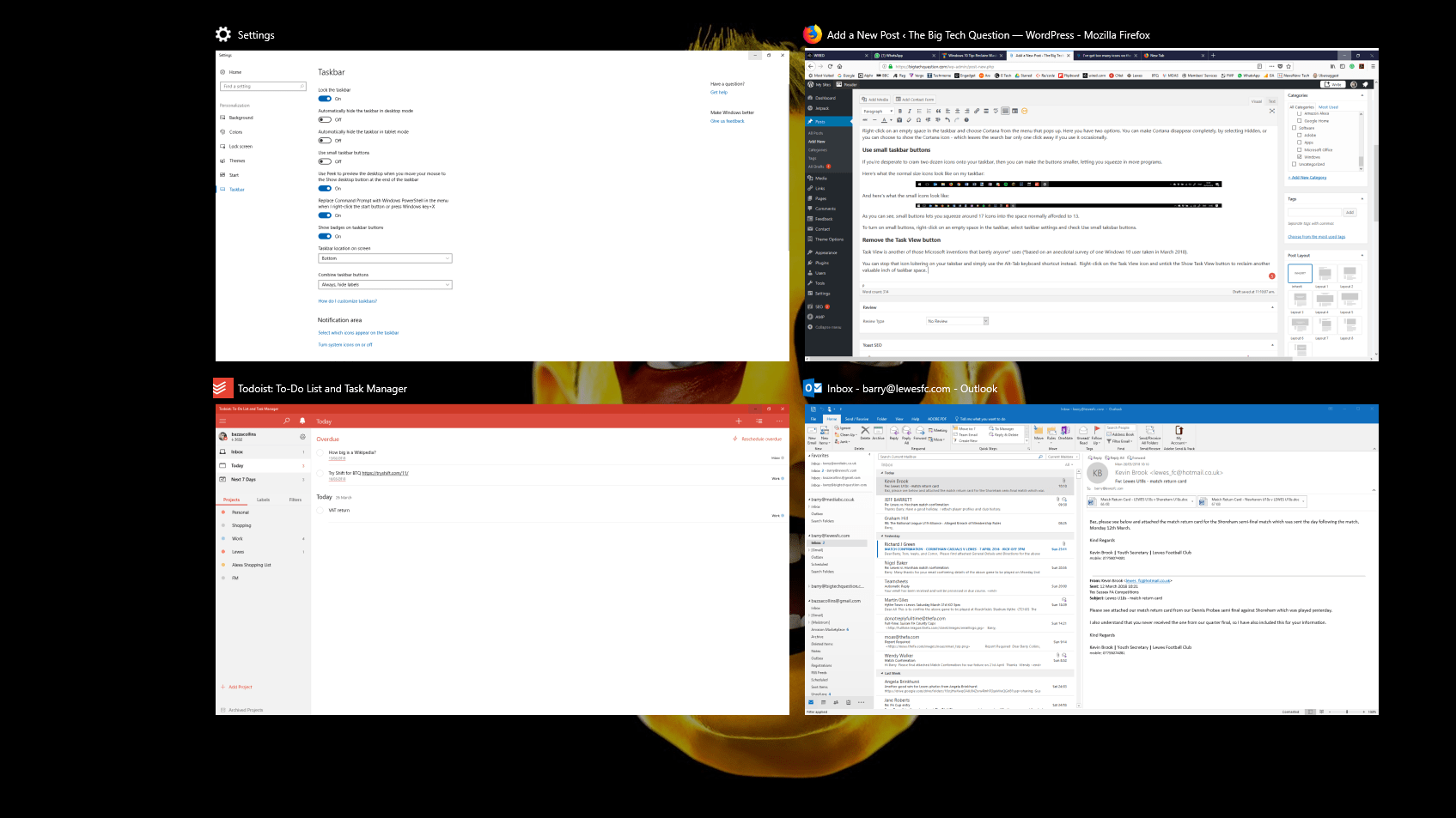 I've got too many icons on the taksbar: how do I make space? - The Big ...