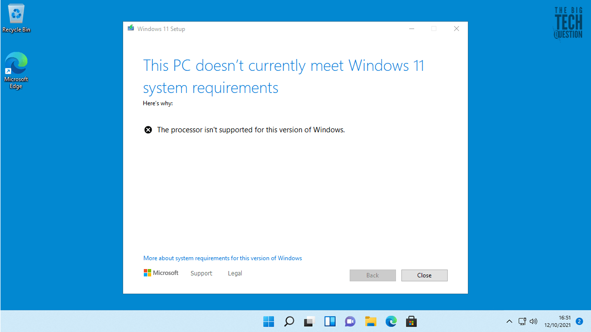 Windows 10 says “The processor isn't supported for Windows 11”. Can I ...