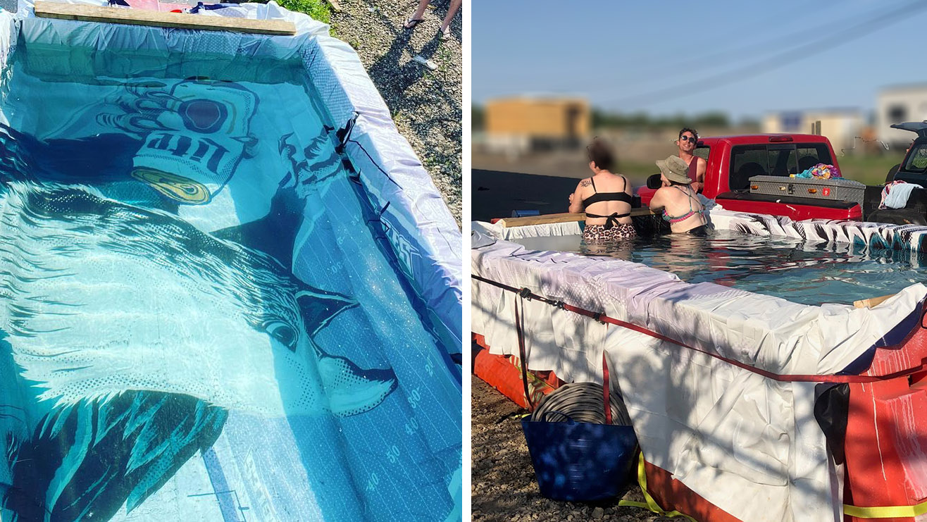 Philly's dumpster pool crew cools off with a new trick this summer