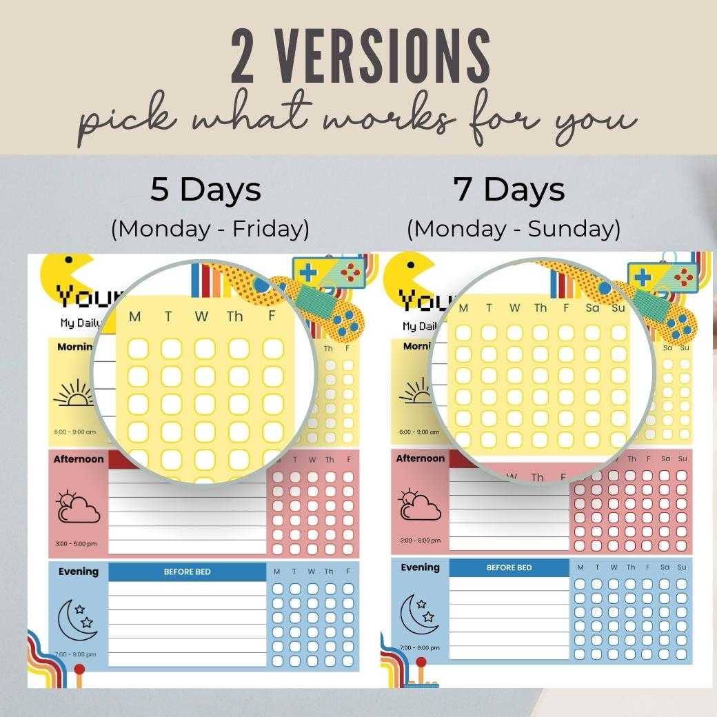 Gamer Editable Daily Routine Checklist Birchmark Designs