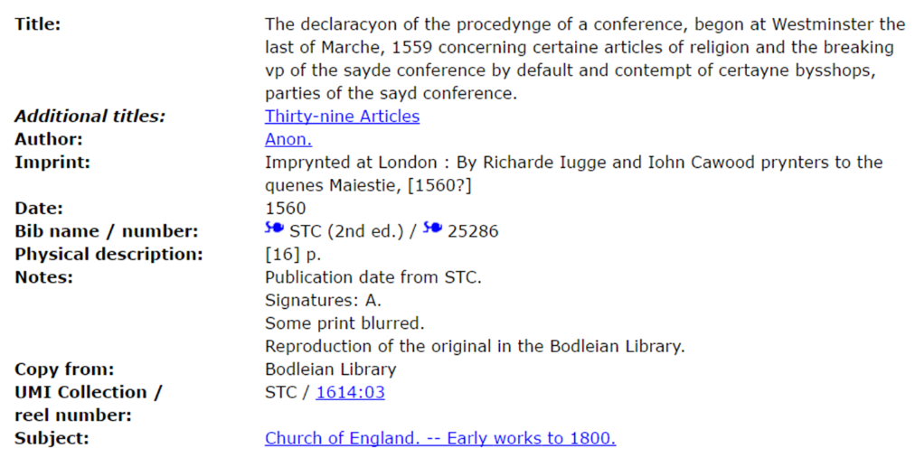 Working with Digital Facsimiles: EEBO and ECCO