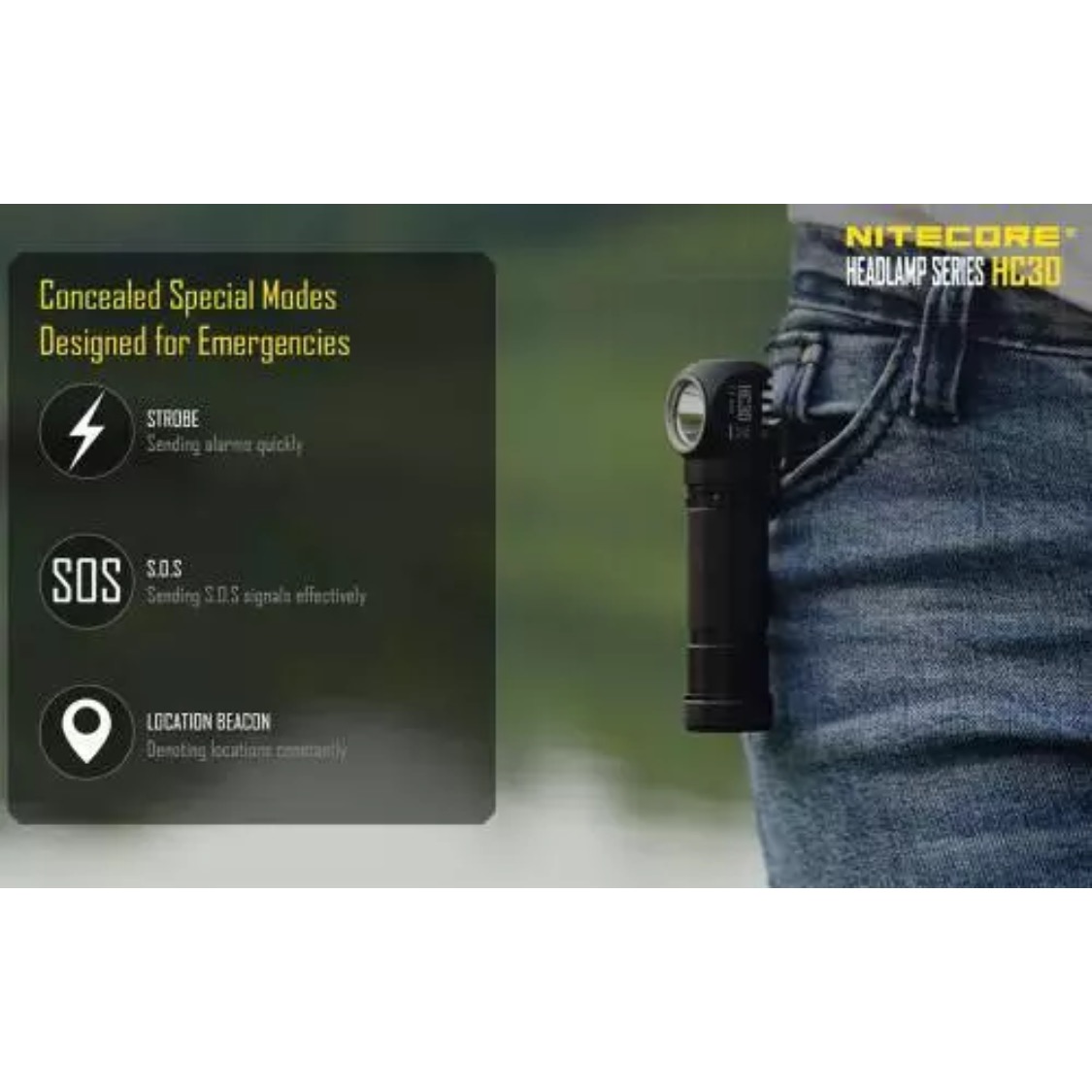 NITECORE HC30 Compact 1000 Lumens LED Headlamp CREE XM-L2 U2 LED ...