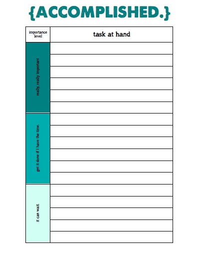 Get Accomplished! {Free Printable} | Blair Blogs