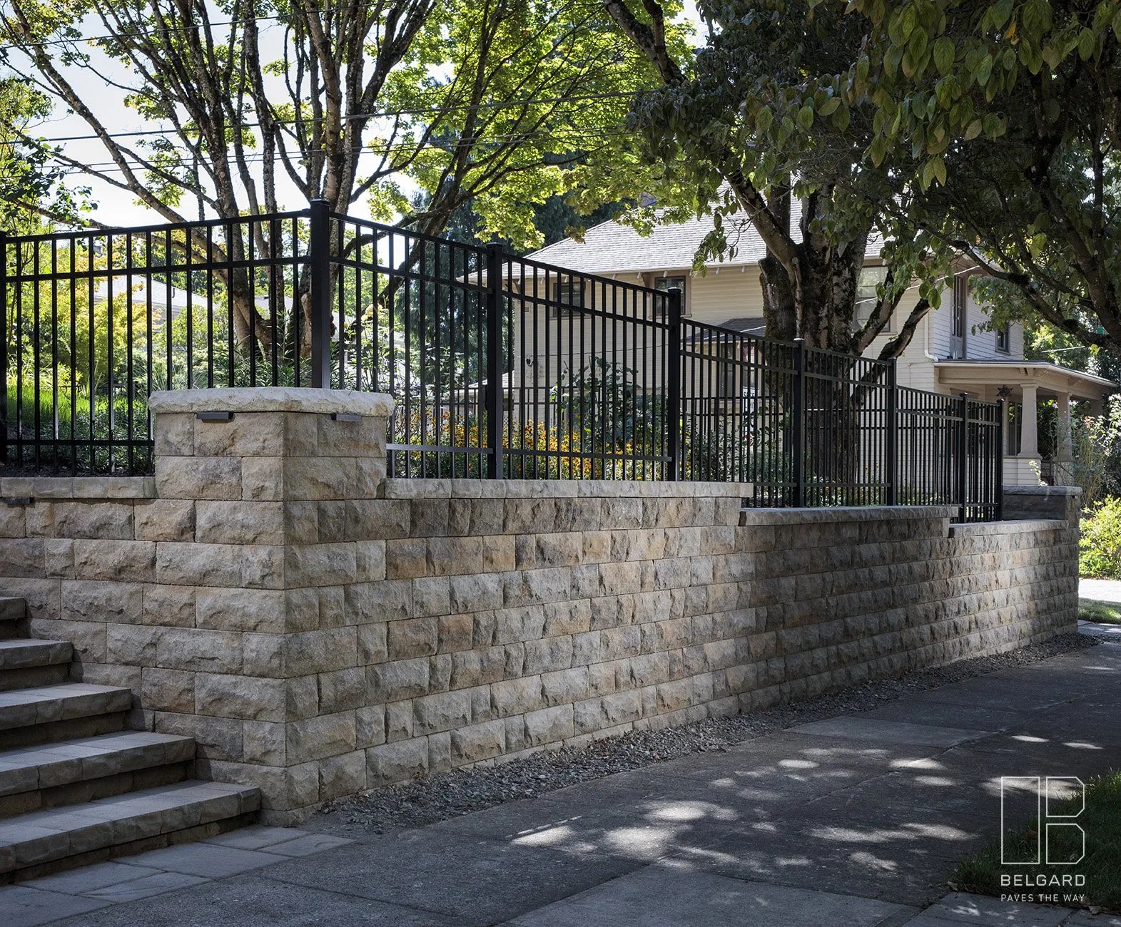 Elegant Retaining Wall - Blessing Landscapes