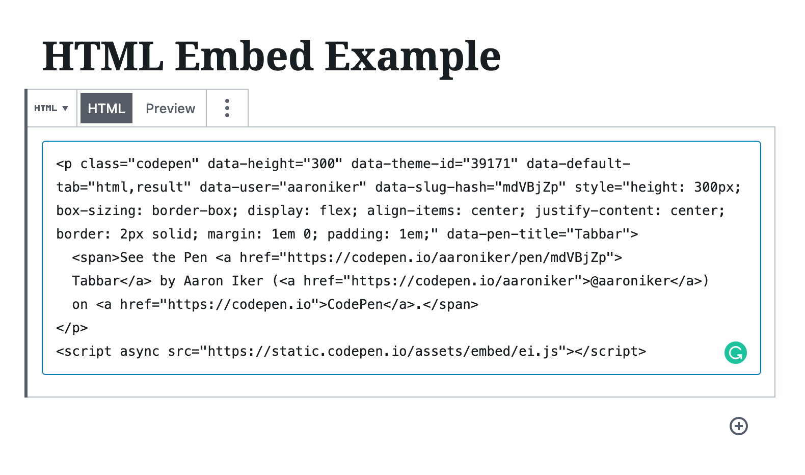Embeds & WordPress - CodePen Blog