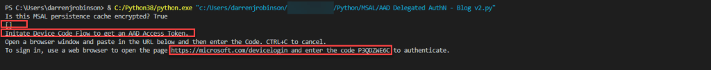 Microsoft Graph using MSAL with Python and Delegated Permissions - darrenjrobinson - Bespoke ...