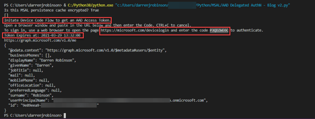 Microsoft Graph using MSAL with Python and Delegated Permissions ...