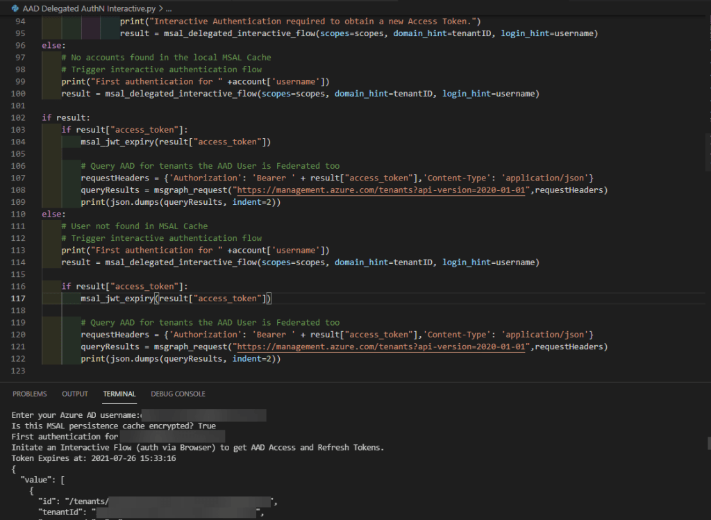 Interactive Authentication to Microsoft Graph using MSAL with Python and Delegated Permissions ...