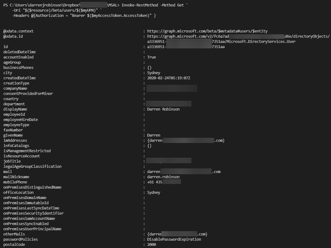 Interactive Authentication to Microsoft Graph using MSAL with PowerShell and Delegated ...
