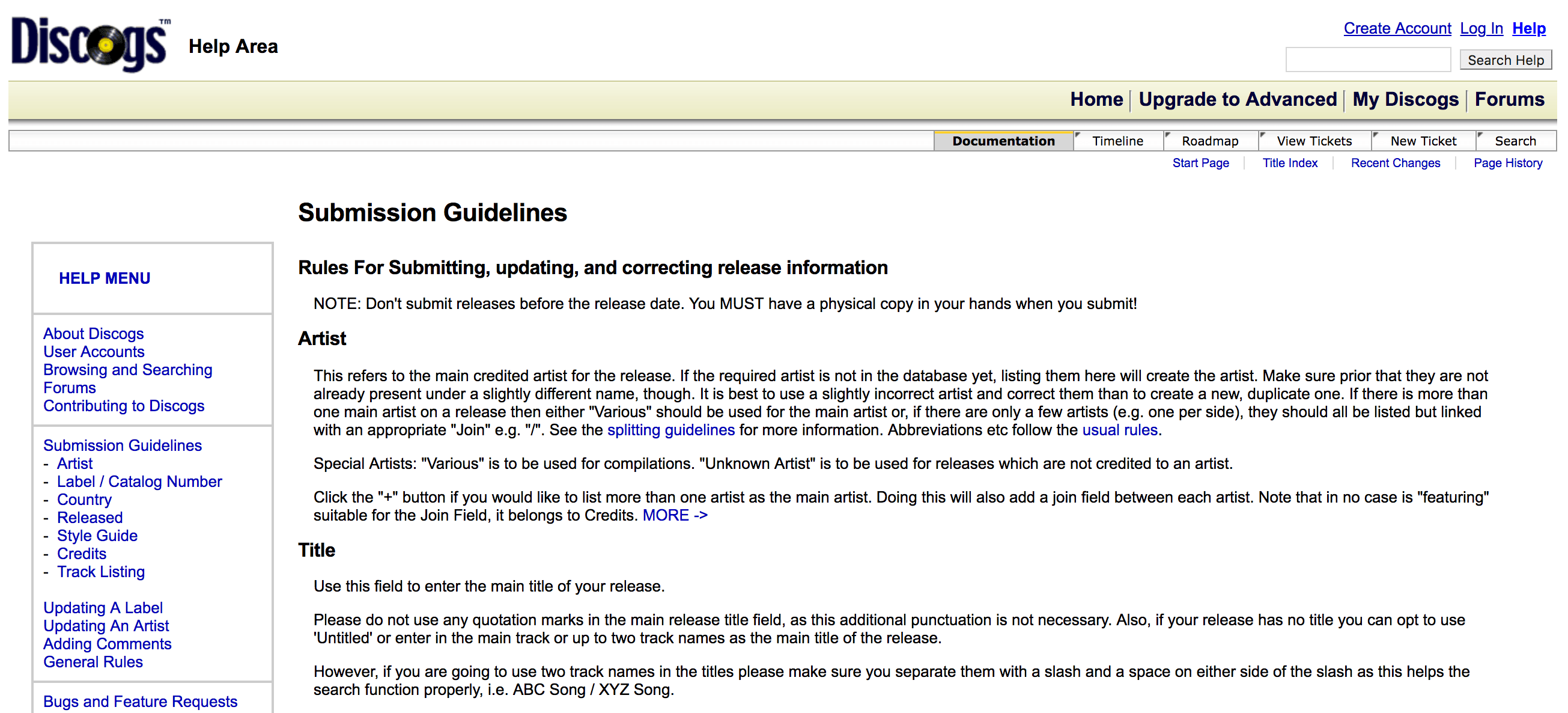 Weetzie The Evolution of the Database Submission Guidelines ...