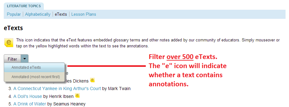 New to eNotes: Annotated eTexts! - eNotes Literary Journal