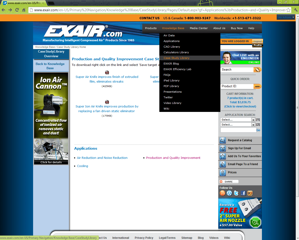 Case Studies Library – See How EXAIR Products Can Impact You