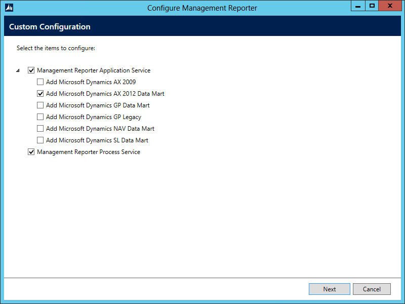 Installing Management Reporter and connecting it to AX 2012 R2 ...