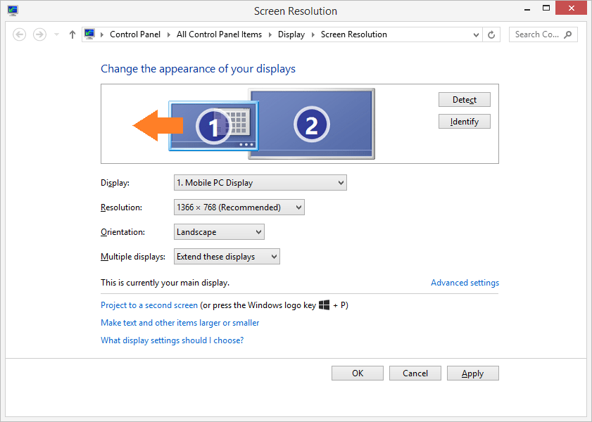How to switch left or right for extended monitor | MD