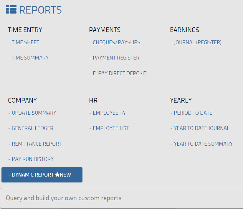 Dynamic Reports Update
