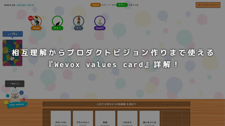 相互理解からプロダクトビジョン作りまで使える『Wevox values card』詳解！｜TechCommitBlog