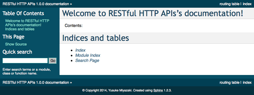 sphinxcontrib.httpdomain で RESTful API のドキュメントを作る – ymyzk’s blog