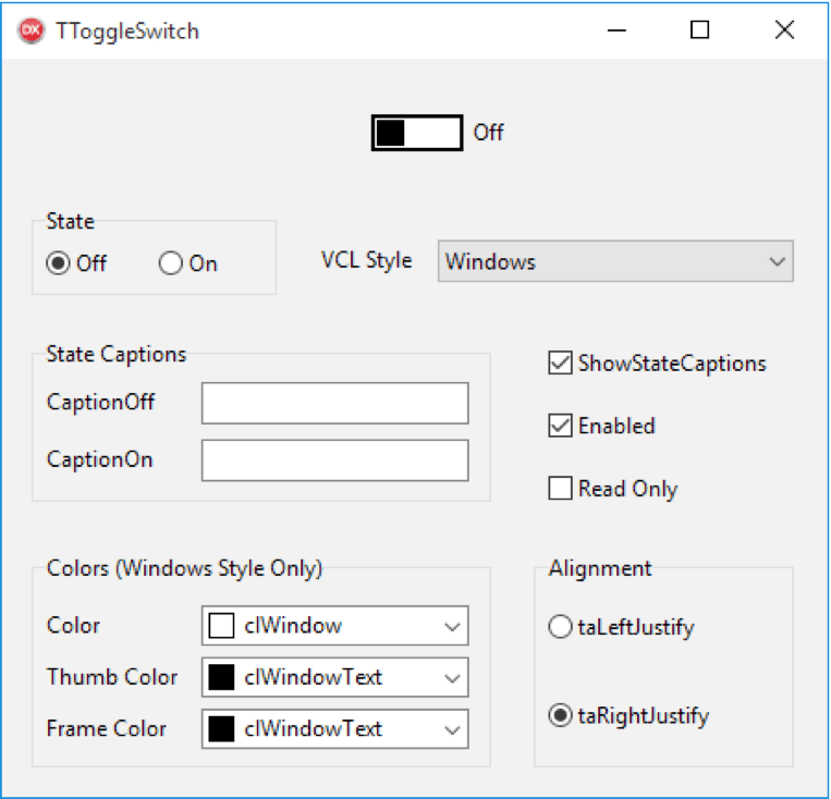 TToggleSwitch.png | Embarcadero RAD Studio, Delphi, & C++Builder Blogs