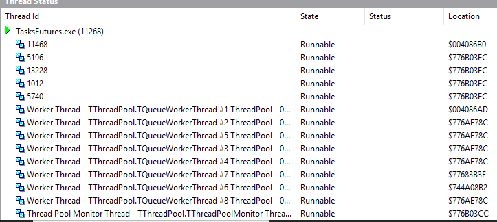 thread_pool_status.png | Embarcadero RAD Studio, Delphi, & C++Builder Blogs