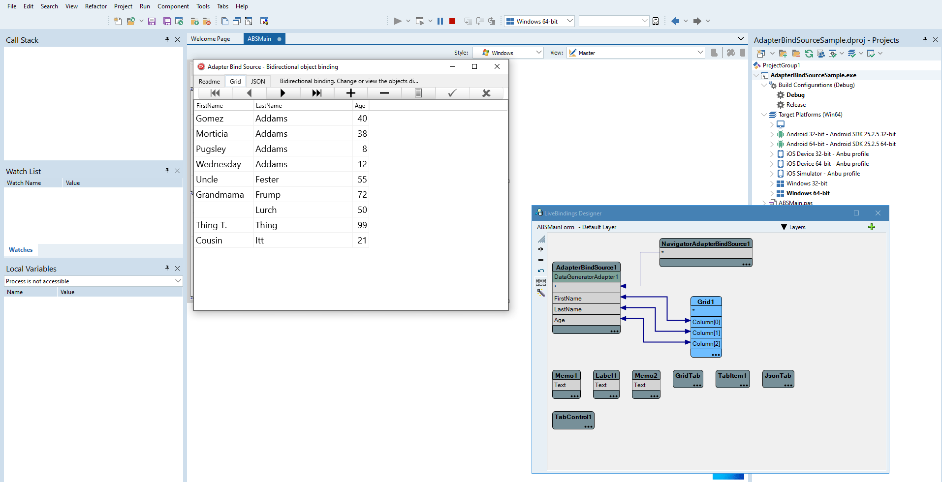 TAdapterBindSource | Embarcadero RAD Studio, Delphi, & C++Builder Blogs