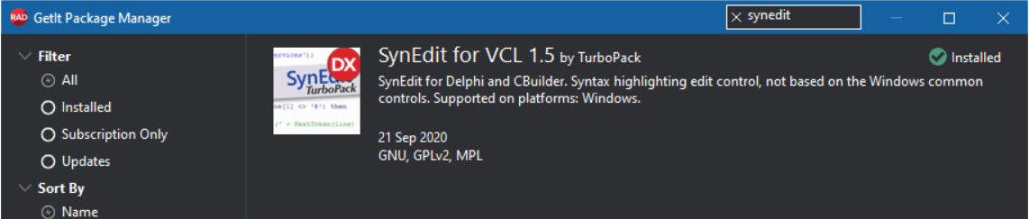 Easily Download And Install A Robust Syntax Highlighter For Delphi And C++ Builder From GetIt