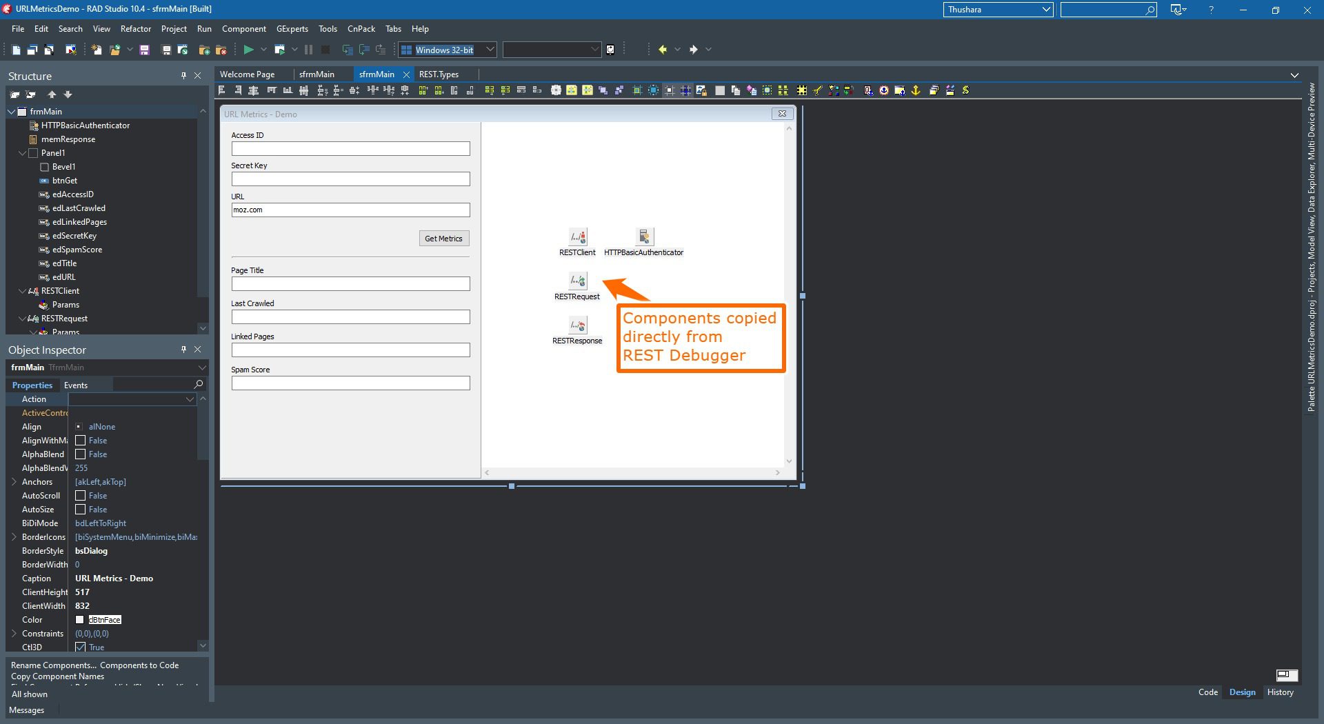 REST Debuger Copy Components | Embarcadero RAD Studio, Delphi, & C++Builder Blogs