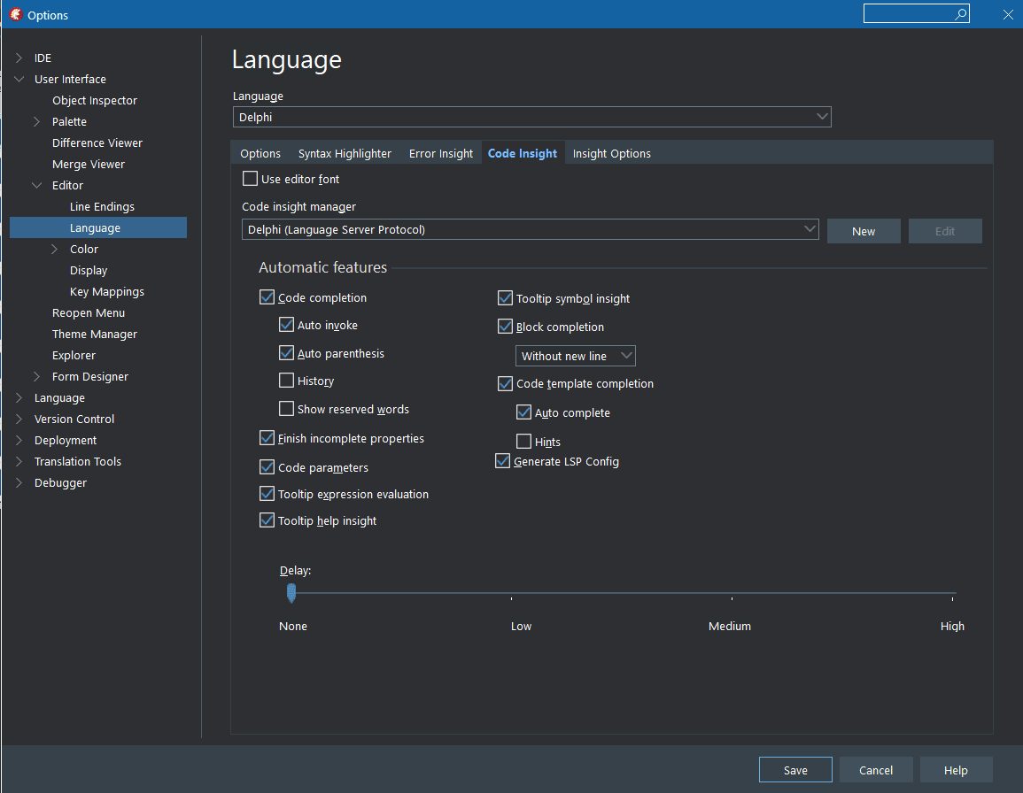 delphi-code-insight-generate-lsp-config-6070263 | Embarcadero RAD Studio, Delphi, & C++Builder Blogs