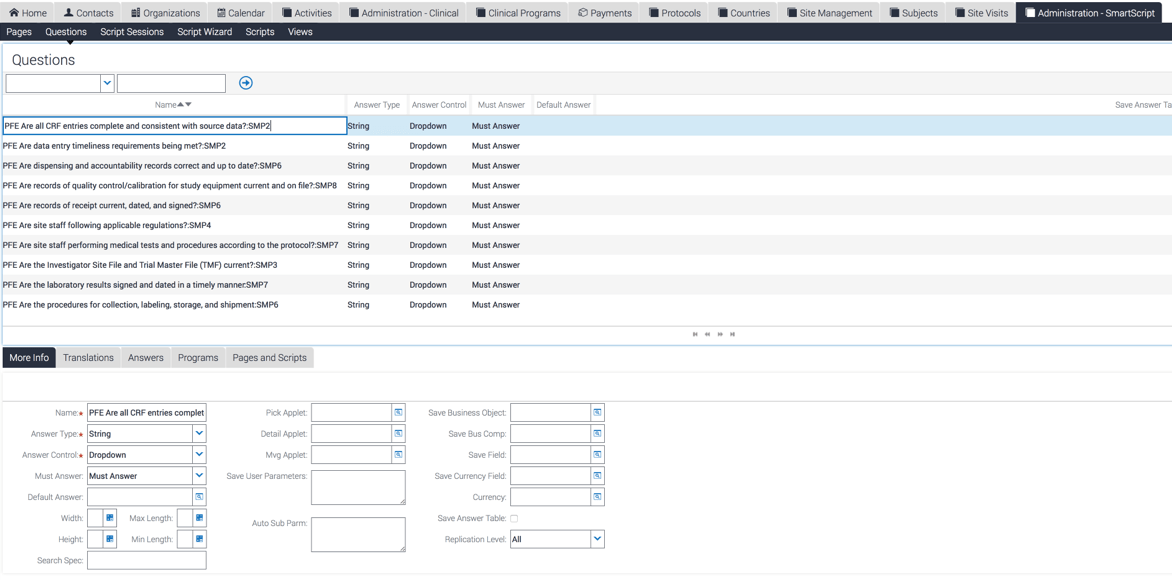 Oracle Siebel SmartScripts For Trip Reports
