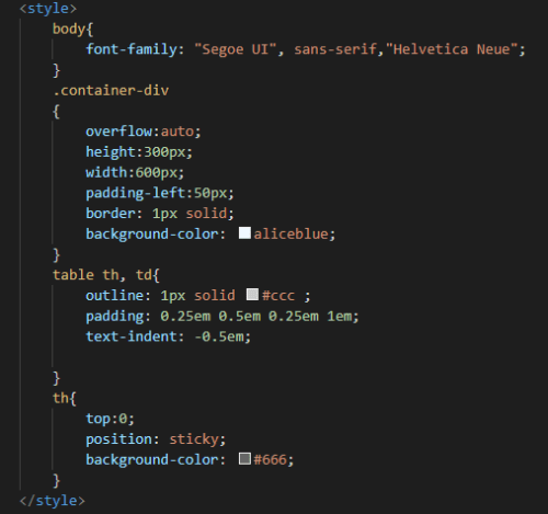 Freezing Row And Column In Html Table Using Css Perficient Blogs 1718
