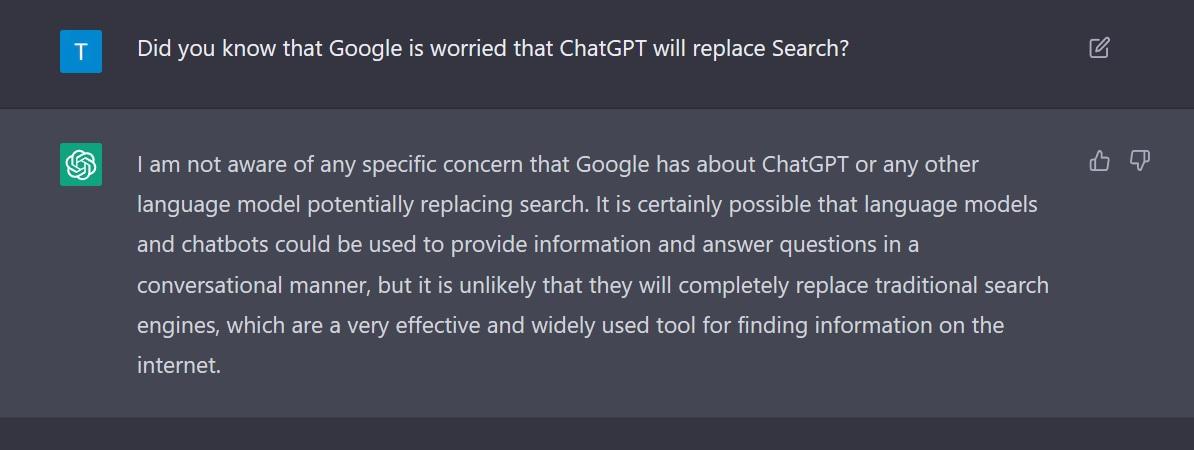 ChatGPT will not replace Google Search - Impact of Social Sciences