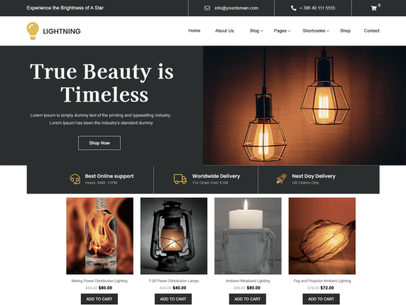 Free Lighting Store WordPress Theme Download - Blogwings
