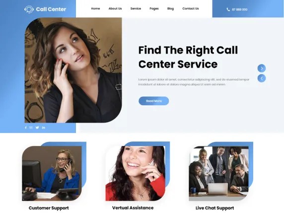 Free Call Center WordPress Theme Download - Blogwings