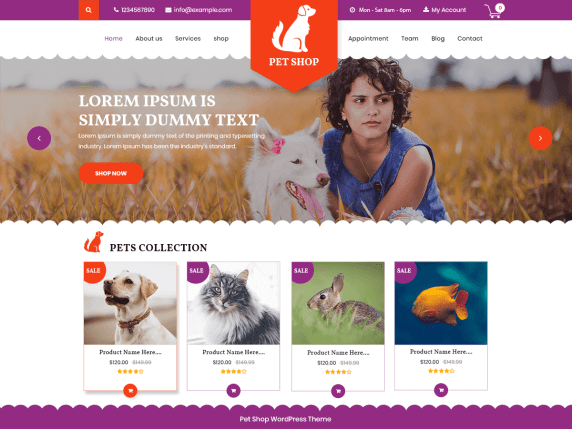 Free Pet Shop WordPress Theme - Blogwings