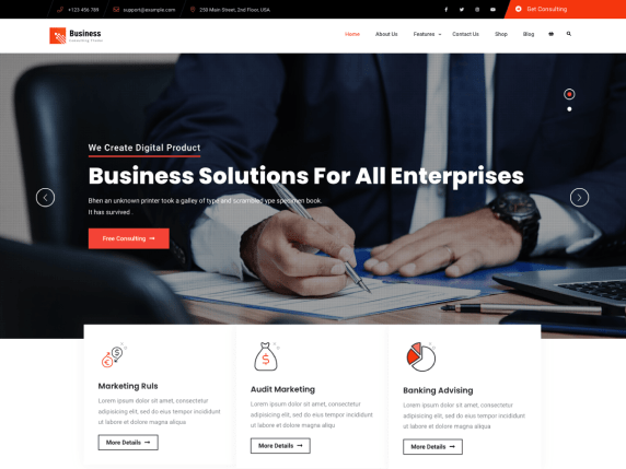 Free Business Capital WordPress Theme - Blogwings