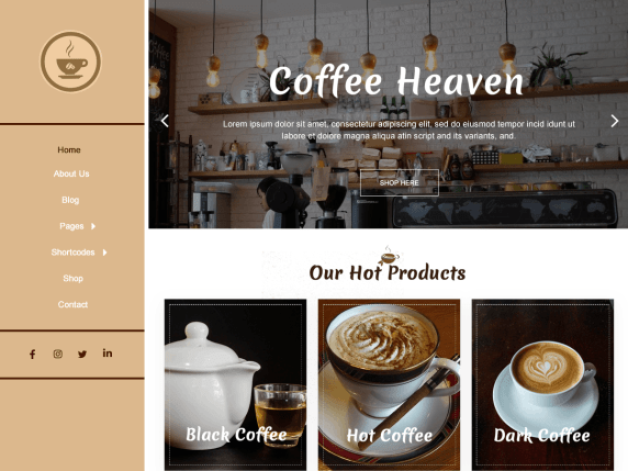 Free Classic Coffee Shop WordPress Theme - Blogwings