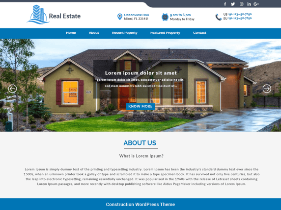 Free Construction Realestate WordPress Theme - Blogwings
