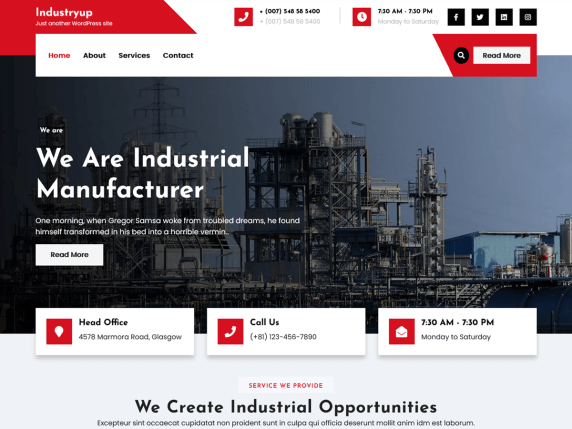 Free Industryup WordPress Theme Download - Blogwings