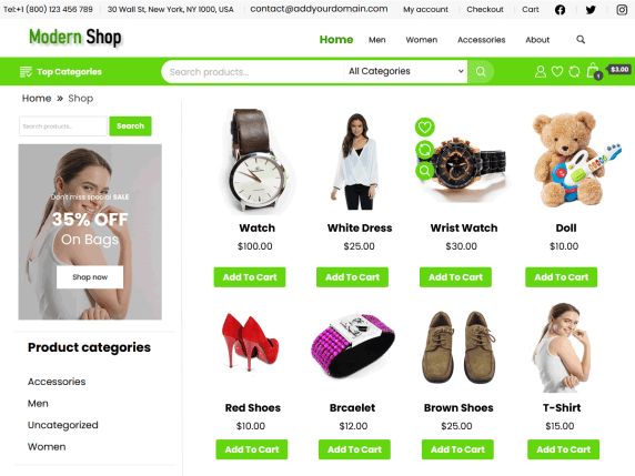 Download Free Modern Shop WordPress Theme - Blogwings