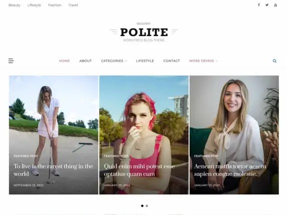 Free Polite Masonry WordPress Theme Download - Blogwings