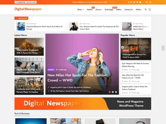 Free Digital Newspaper Theme Download - Blogwings