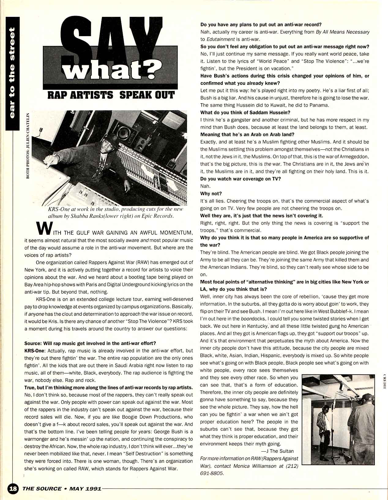 Say What ? Rap artist speak out : KRS One in The Source (1991) | Press ...