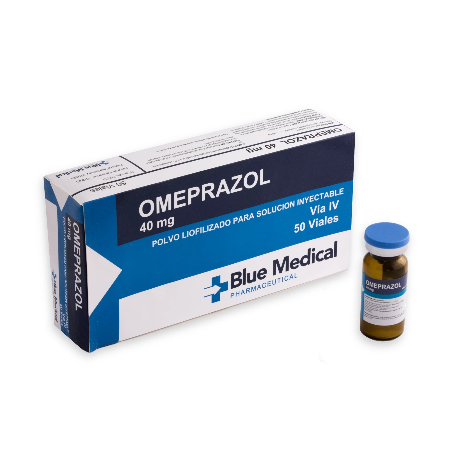 OMEPRAZOL 40mg X 50 VIALES POLVO LIOFILIZADO - Blue Medical Pharmaceutical